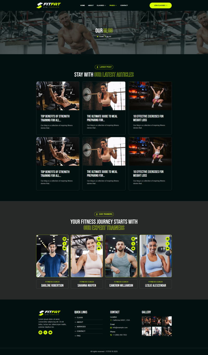 Fitfat - Gym & Fitness Elementor Template Kit by kitMama | ThemeForest