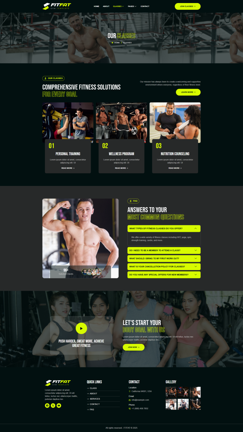 Fitfat - Gym & Fitness Elementor Template Kit by kitMama | ThemeForest