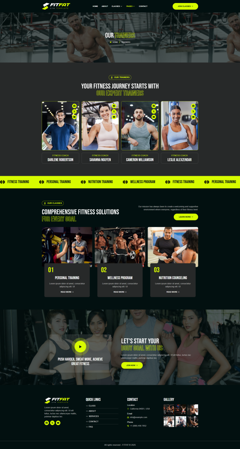 Fitfat - Gym & Fitness Elementor Template Kit by kitMama | ThemeForest