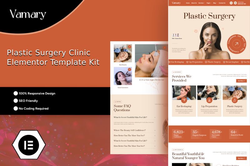 Vamary - Plastic Surgery Elementor Template Kit by AQLOVA | ThemeForest