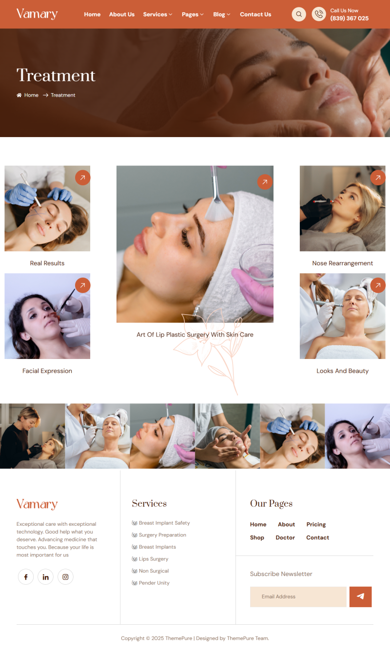 Vamary - Plastic Surgery Elementor Template Kit by AQLOVA | ThemeForest