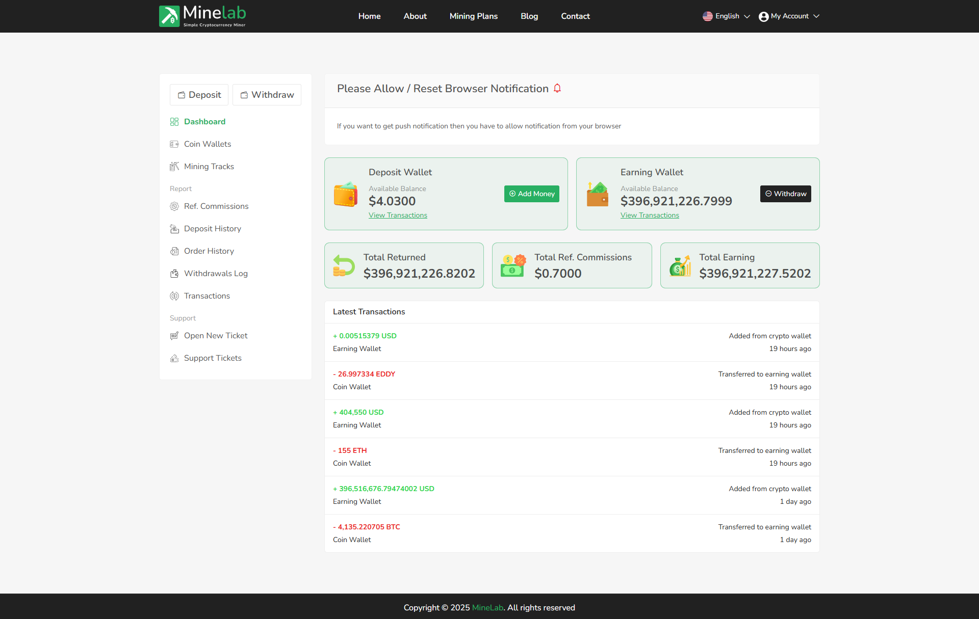 MineLab - Cloud Crypto Mining Platform by ViserLab | CodeCanyon