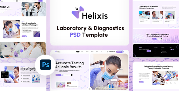 Helixis | Laboratory & Diagnostics PSD Template by designingmedia ...