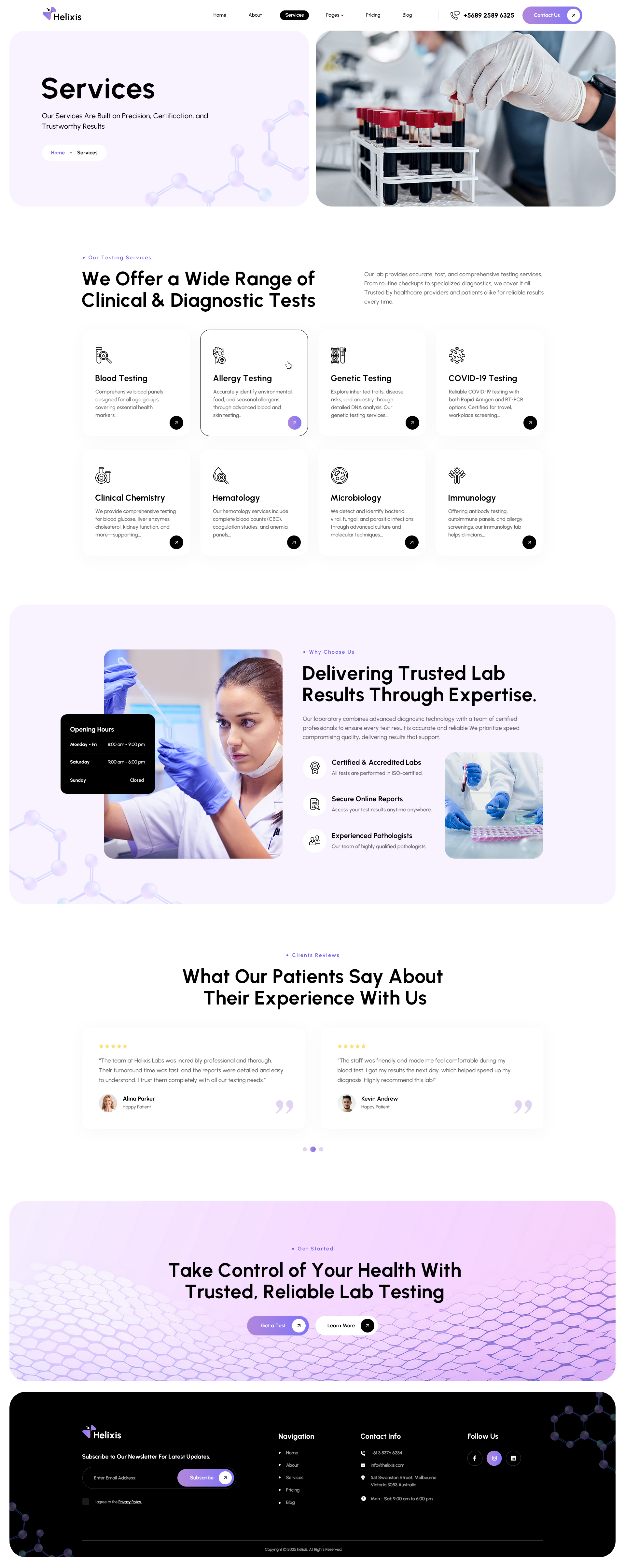 Helixis | Laboratory & Diagnostics PSD Template by designingmedia ...