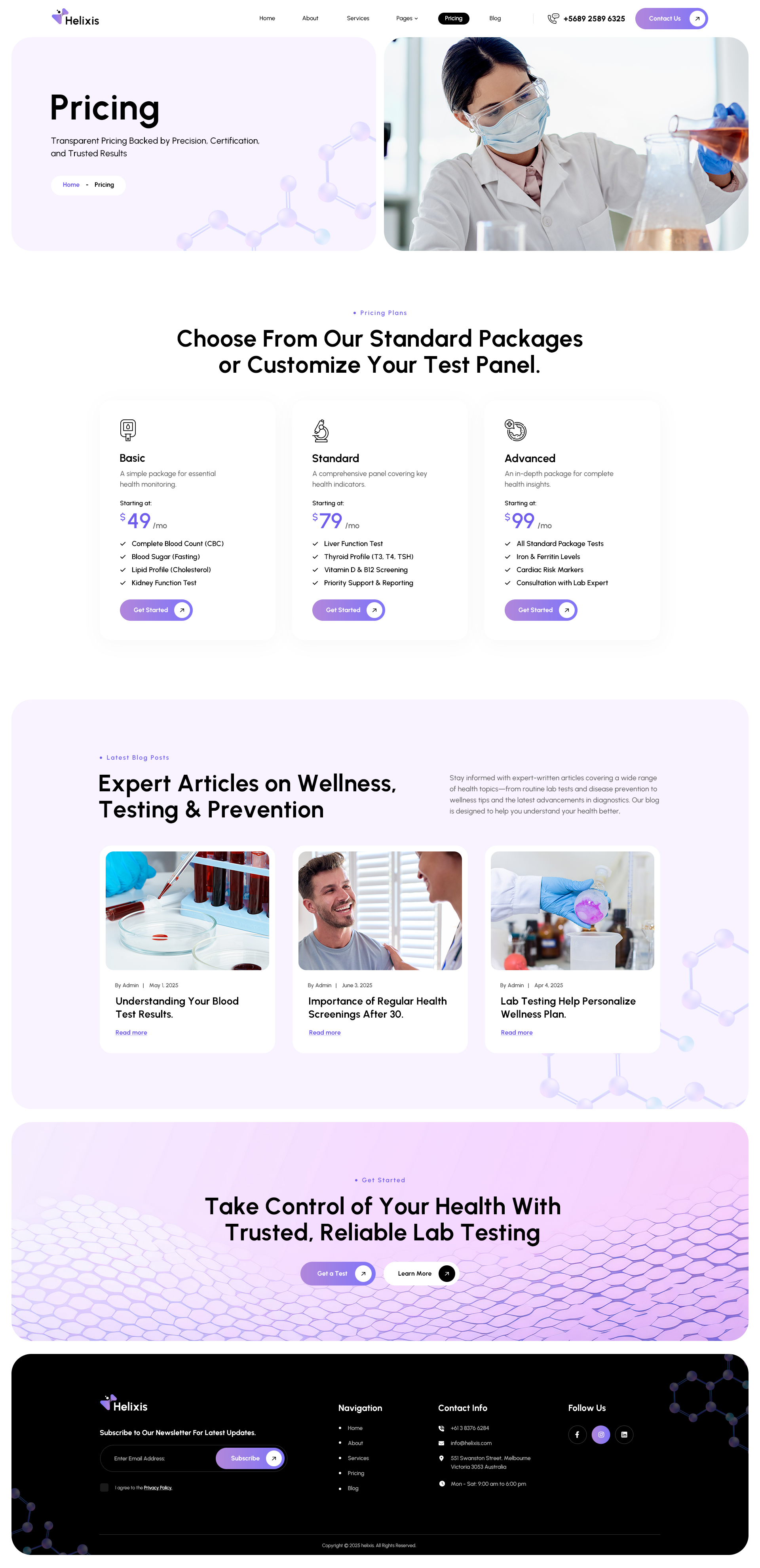 Helixis | Laboratory & Diagnostics PSD Template by designingmedia ...