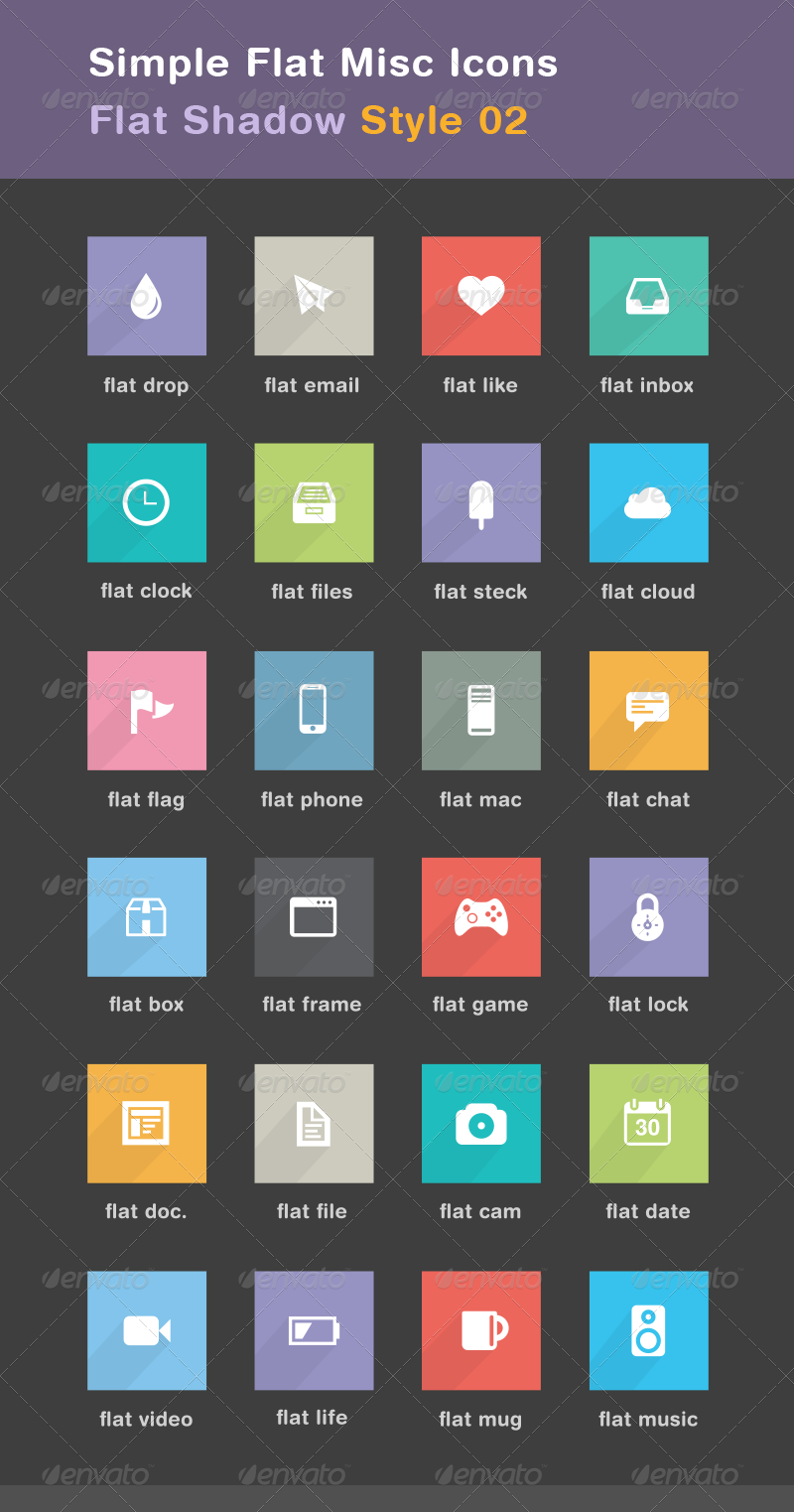 24 Simple Flat - Misc Icons, Icons | GraphicRiver