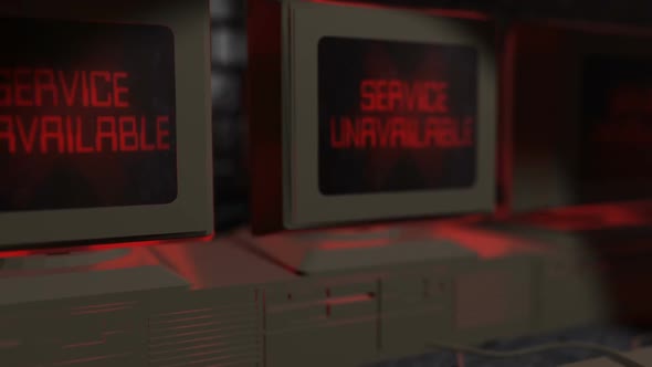 Service Unavailable On An Old Computer Monitor, Motion Graphics | VideoHive