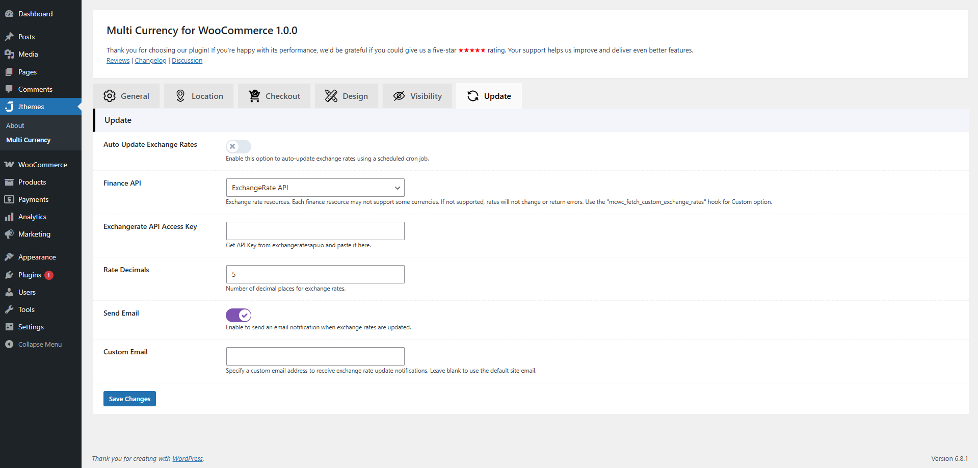 WooCommerce Multi Currency - Currency Changer WordPress Plugin by Jthemes