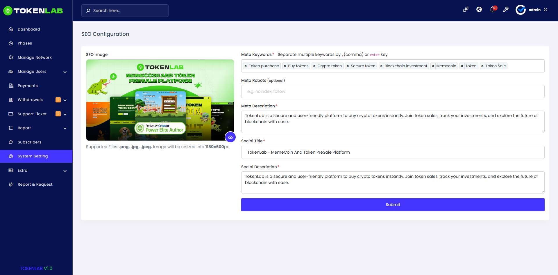 TokenLab - MemeCoin And Token PreSale Platform by ViserLab | CodeCanyon