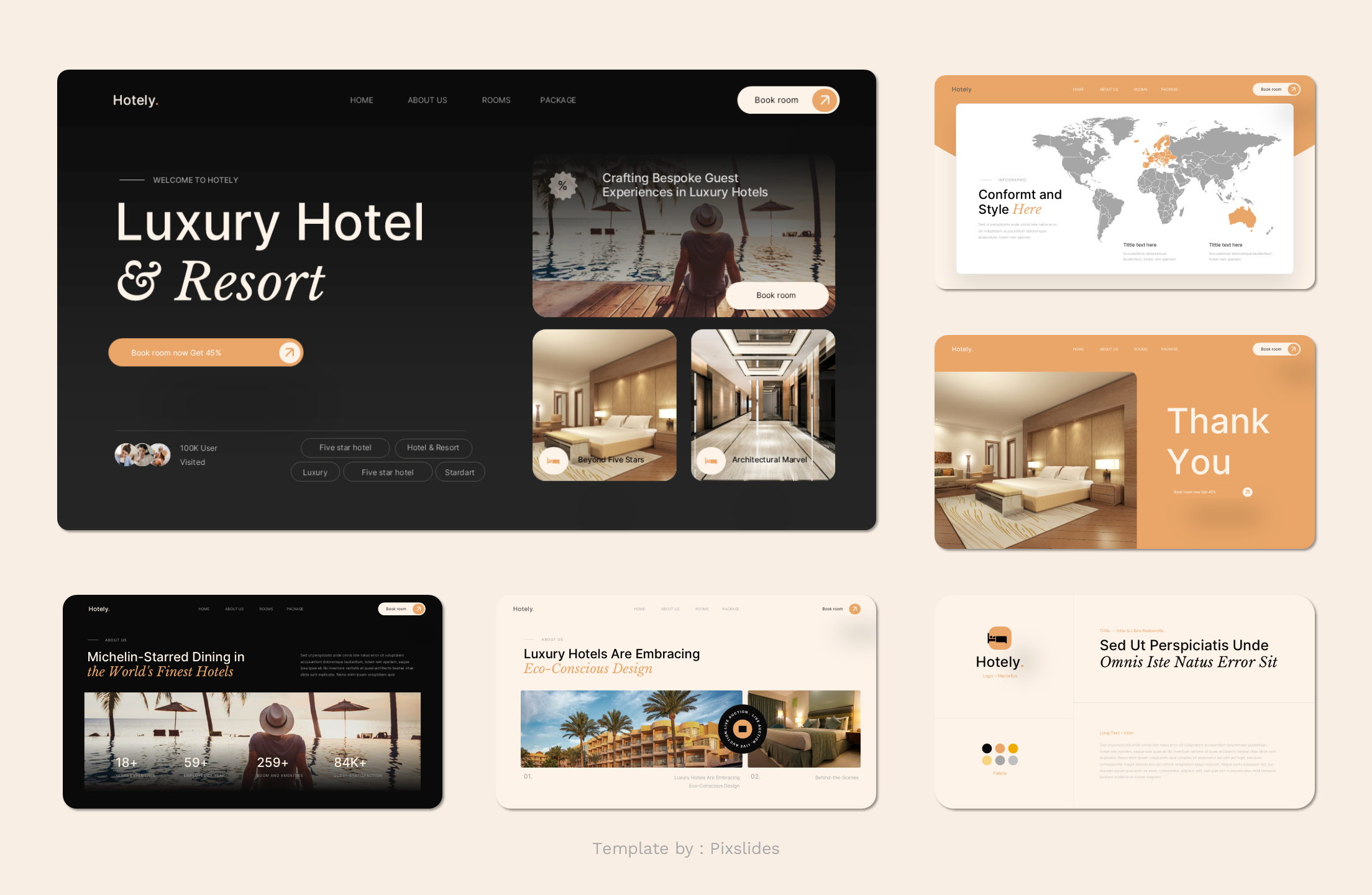 Hotely - Luxury Hotel PowerPoint Presentation Template, Presentation ...