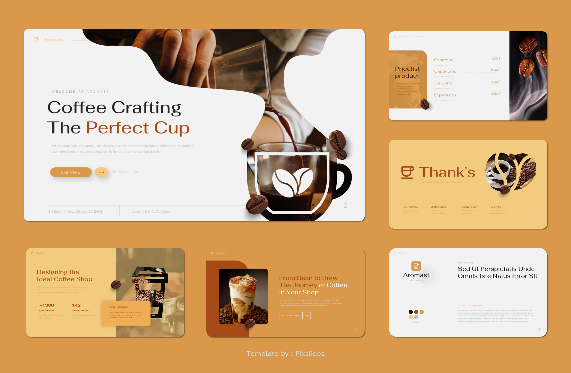 Aromasta - Coffee Shop & Caffe PowerPoint Presentation Template ...