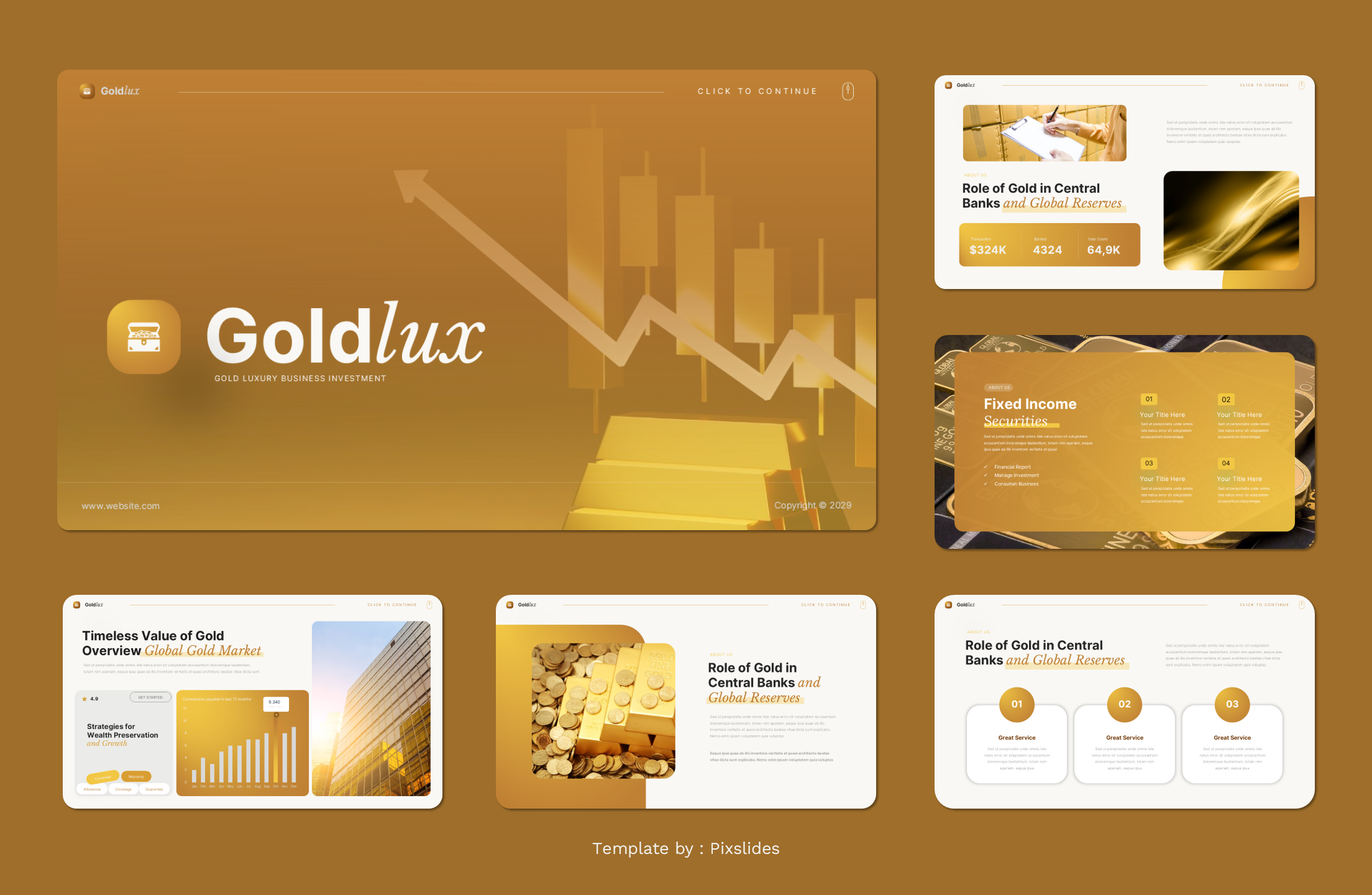 Goldlux - Gold Luxury PowerPoint Business Presentation Template ...