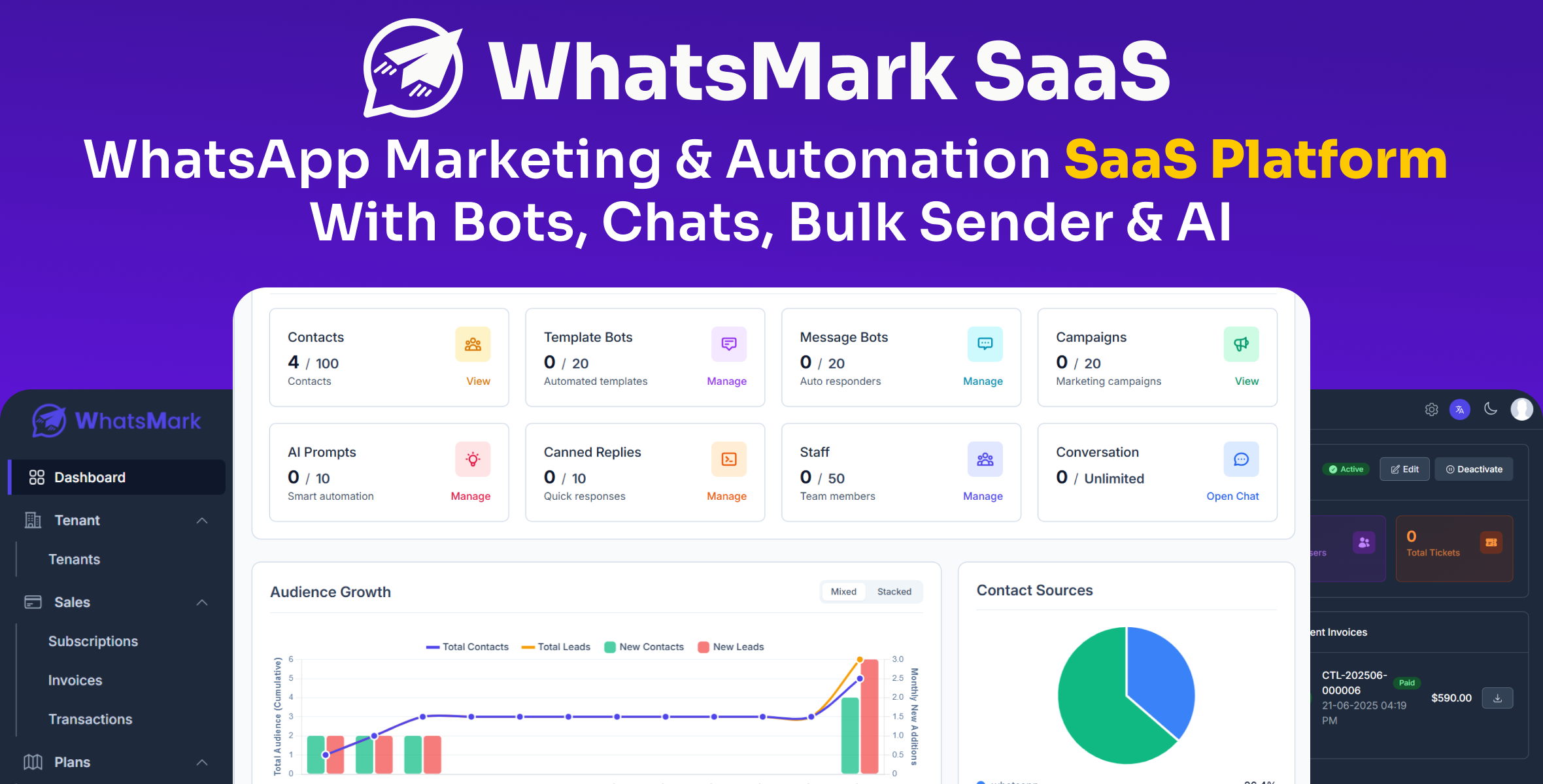 WhatsMarkSaaS - WhatsApp Marketing & Automation SaaS Platform with Bots ...