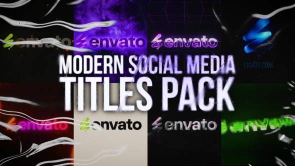 8 Modern Social Media Titles Pack, After Effects Project Files | VideoHive