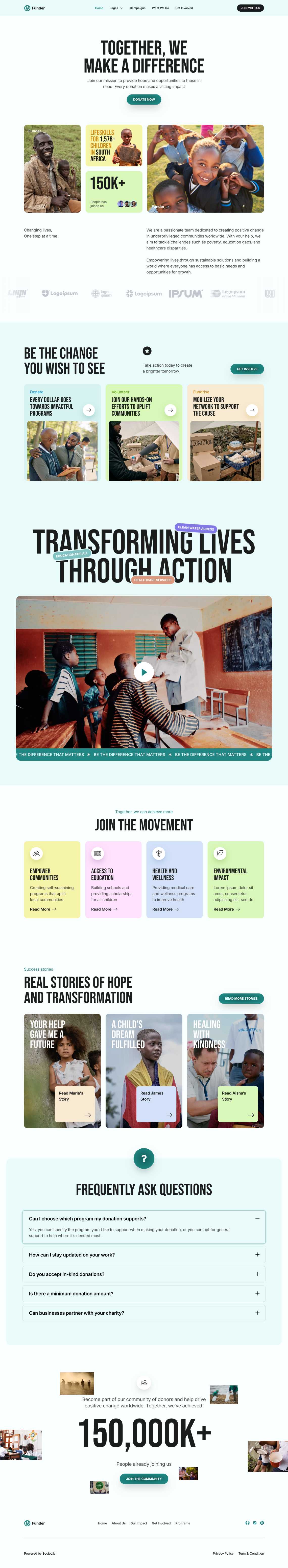 Funder - Non Profit & Charity Elementor Template Kit by sociolib ...