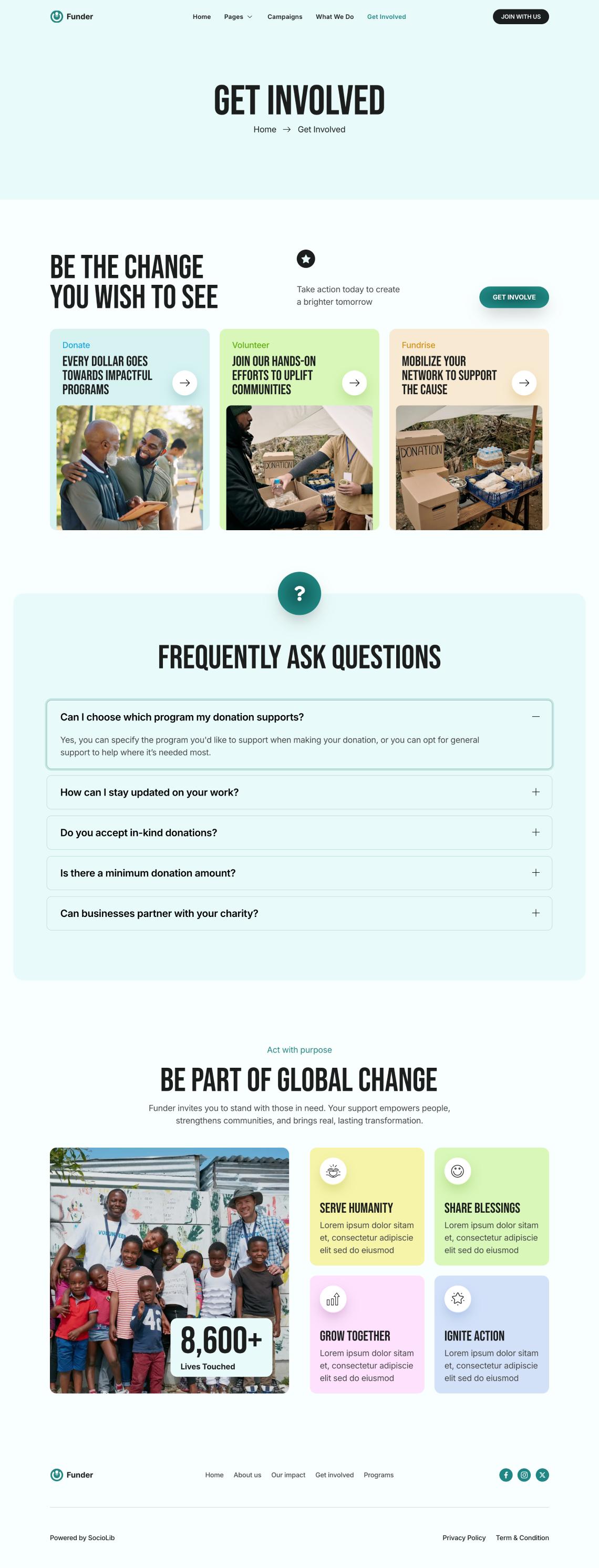Funder - Non Profit & Charity Elementor Template Kit by sociolib ...