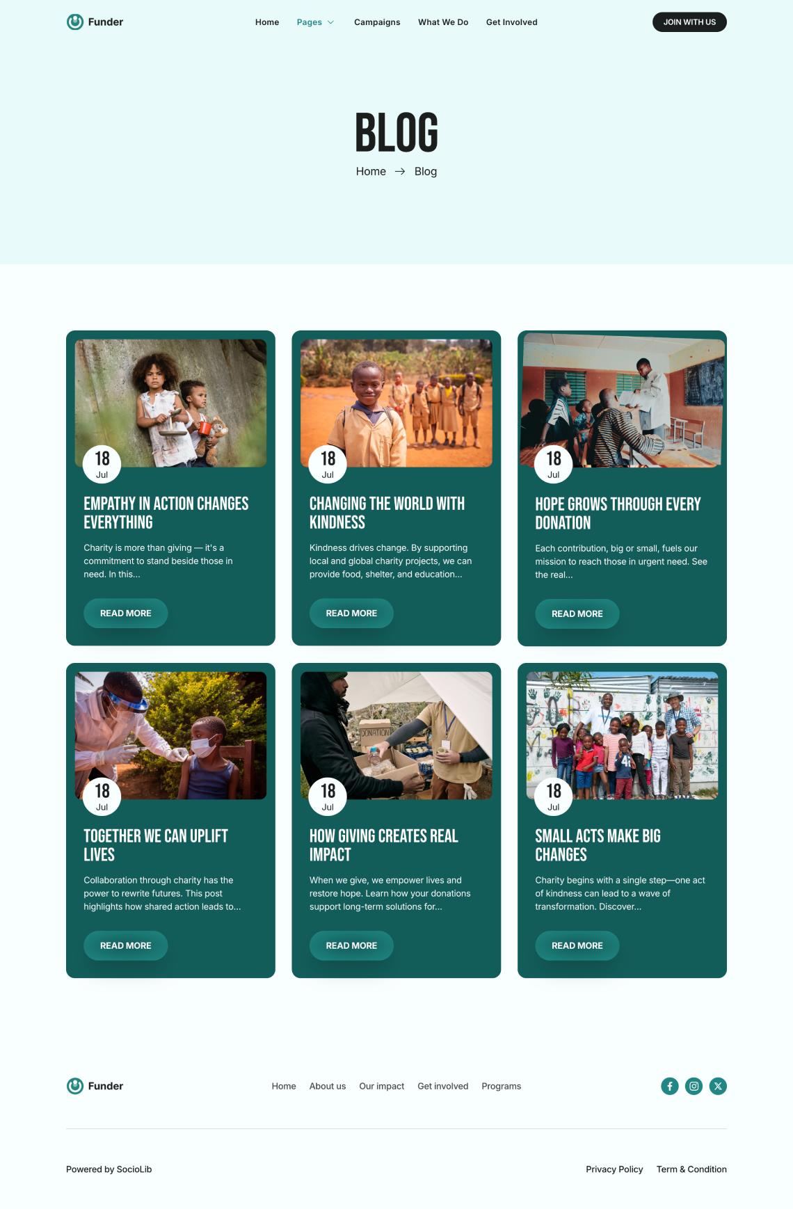 Funder - Non Profit & Charity Elementor Template Kit by sociolib ...