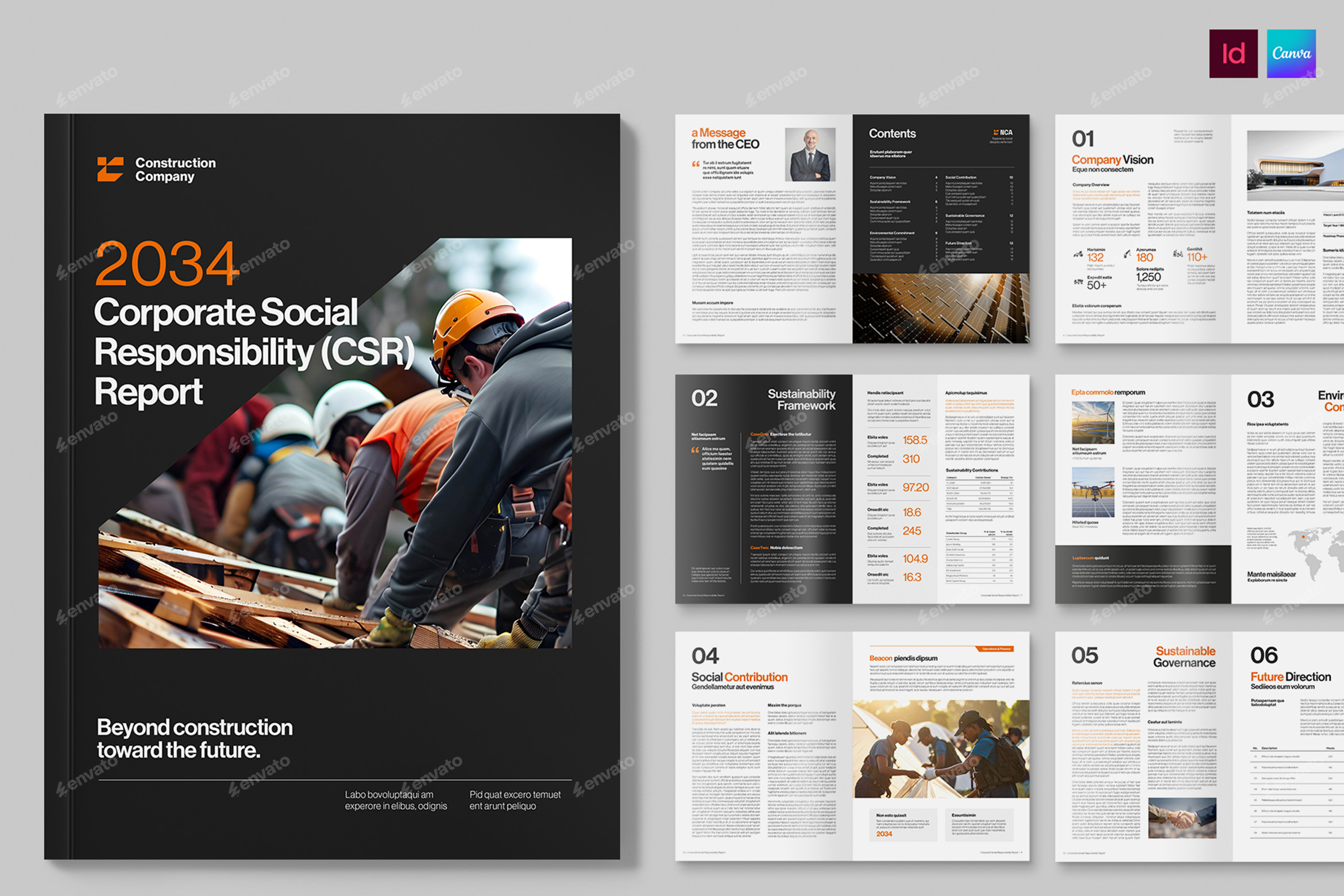 CSR Report Brochure Template, Print Templates | GraphicRiver