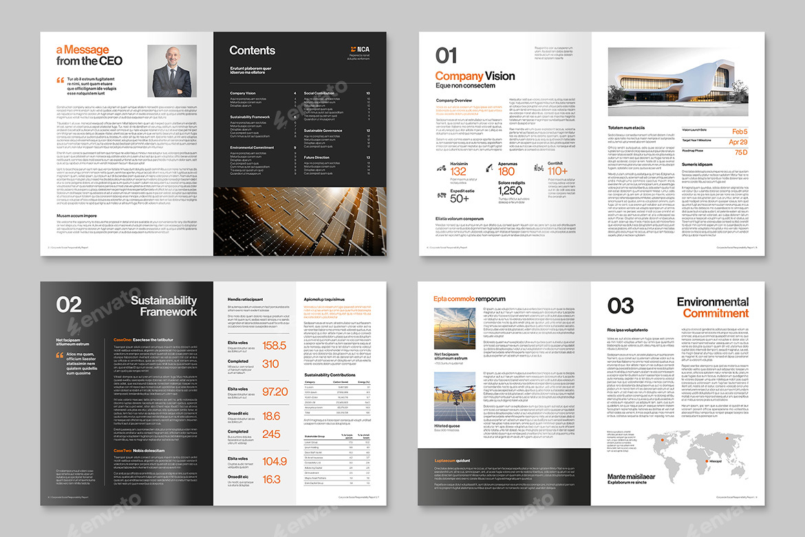 CSR Report Brochure Template, Print Templates | GraphicRiver