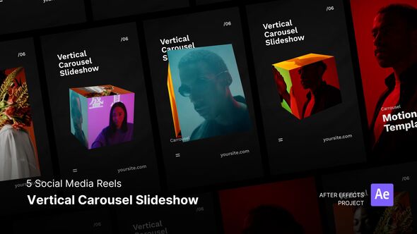 Reels - Vertical Carousel Slideshow Effect After Effects Project Files ...