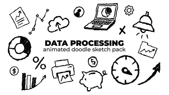 Data Processing - Animated Doodle Sketch Pack, After Effects Project Files