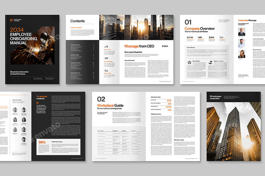 Employee Onboarding Handbook Template, Print Templates | GraphicRiver