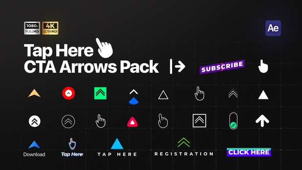 Tap Here CTA Arrows Pack, After Effects Project Files | VideoHive