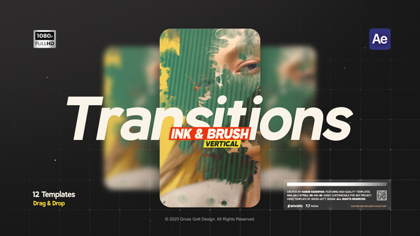 Vertical Ink & Brush Transitions, After Effects Project Files | VideoHive