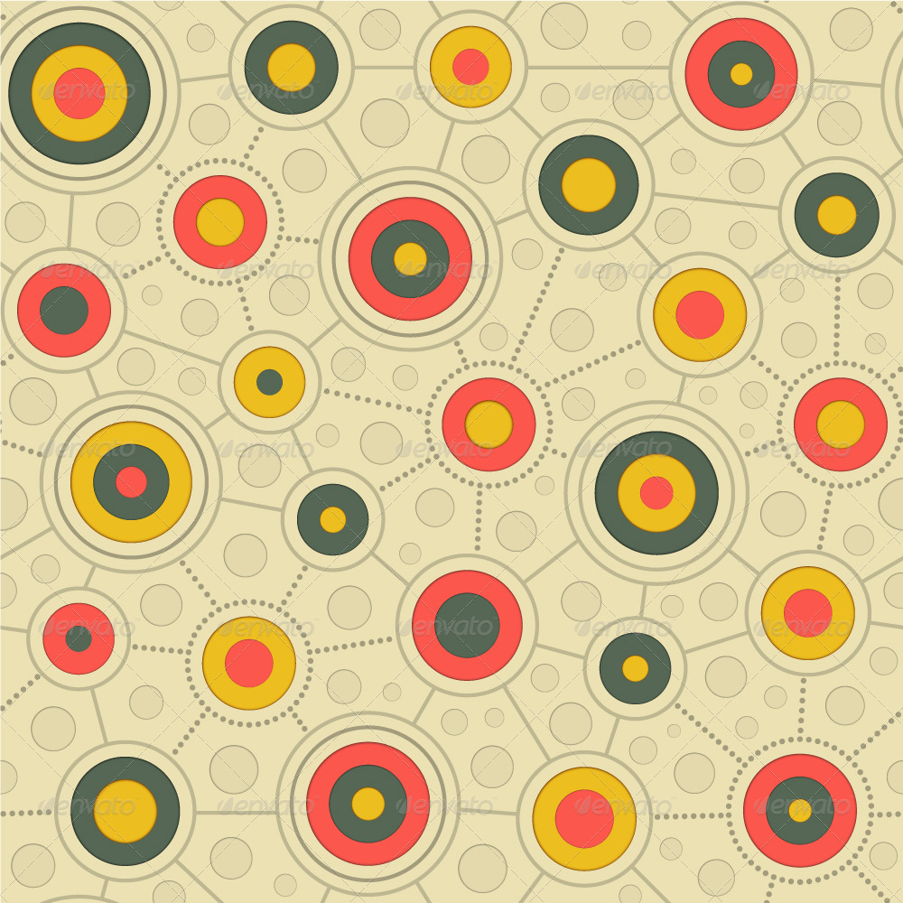 Circular Pattern in Retro Colors , Vectors | GraphicRiver