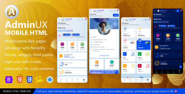 Adminux Mobile Multipurpose Bootstrap 5 Responsive Html Template With Angular 19 Starter Ui