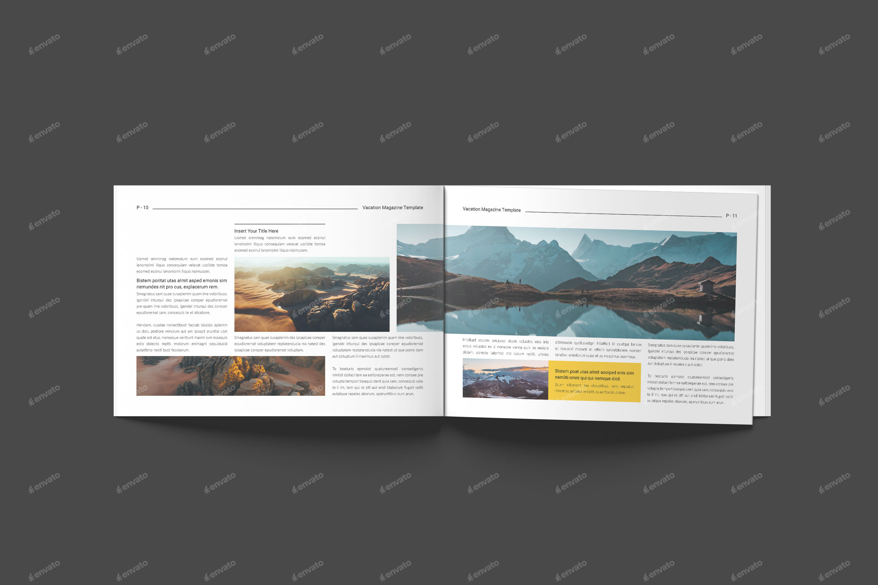 Travel & Vacation Magazine Template Landscape, Print Templates ...