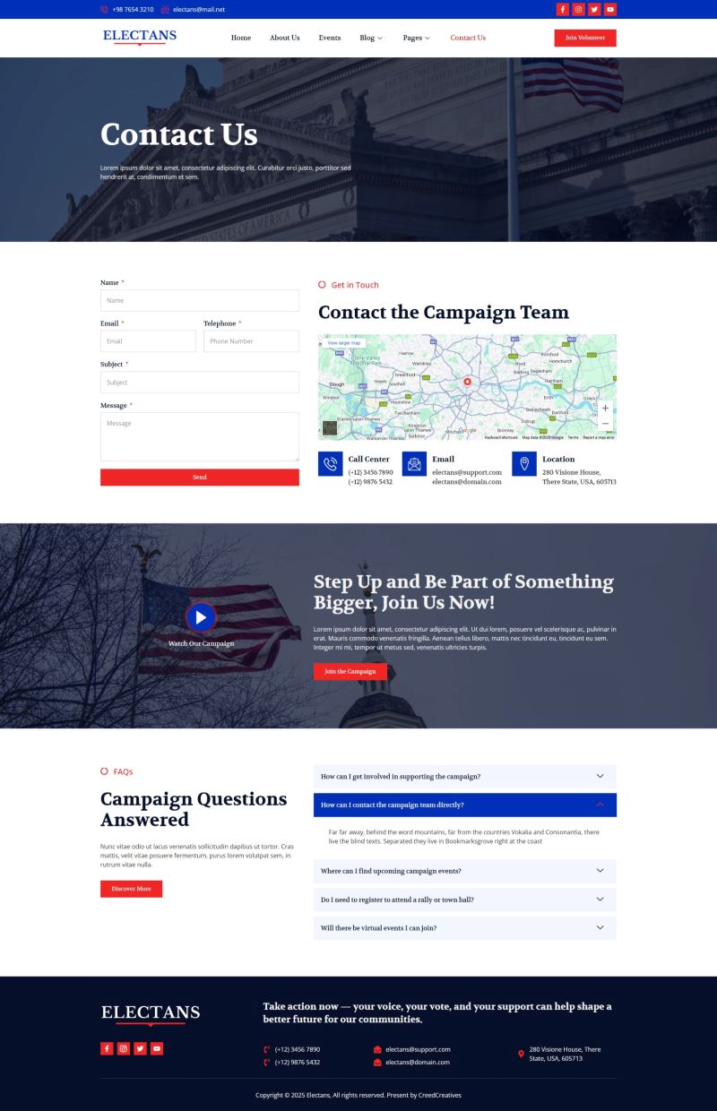 Electans - Political Campaign & Elections Elementor Pro Template Kit by ...
