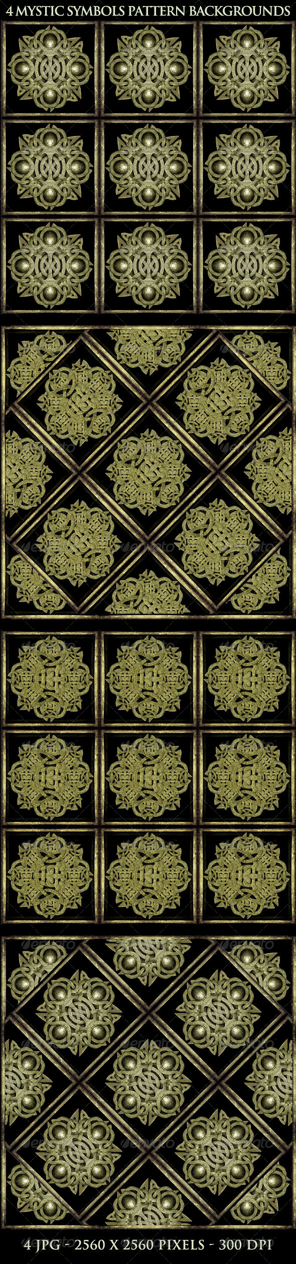 4 Mystic Symbols Background Patterns by Rudimencial | GraphicRiver