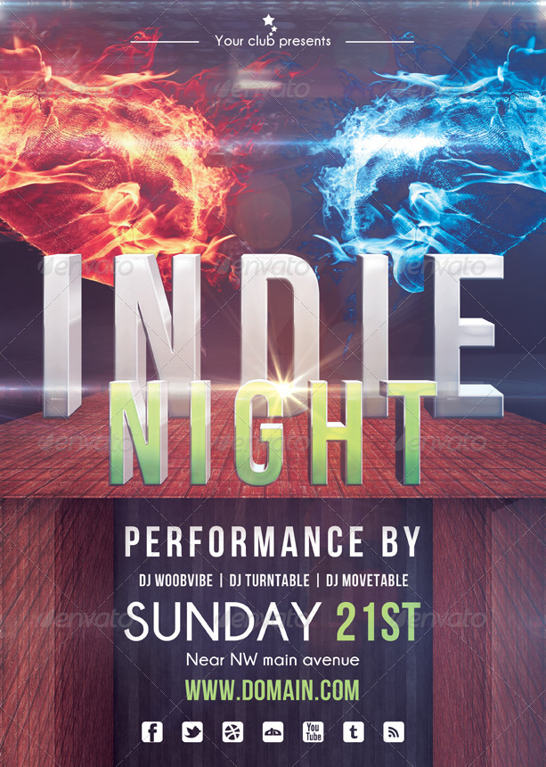 Indie Night - Flyer [Vol.10], Print Templates | GraphicRiver