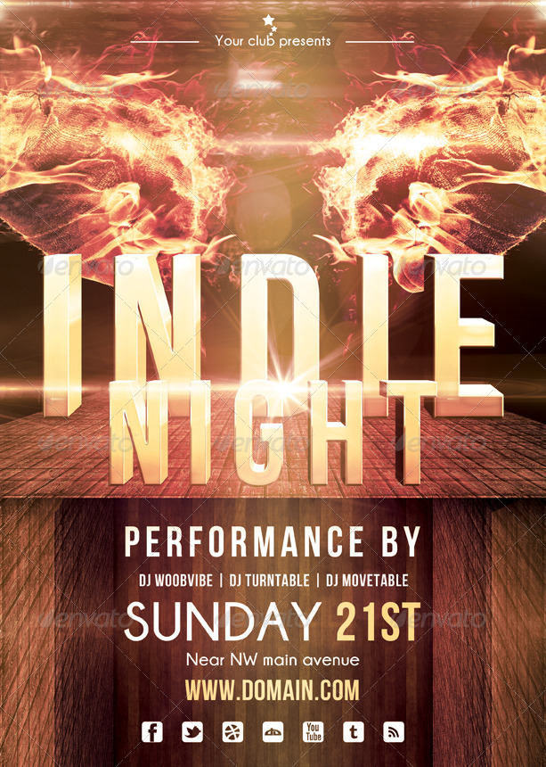 Indie Night - Flyer [Vol.10], Print Templates | GraphicRiver