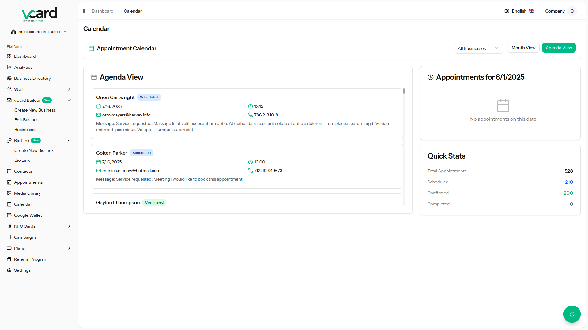vCard SaaS - Digital Business Card Builder - Bio Links Builder by WorkDo