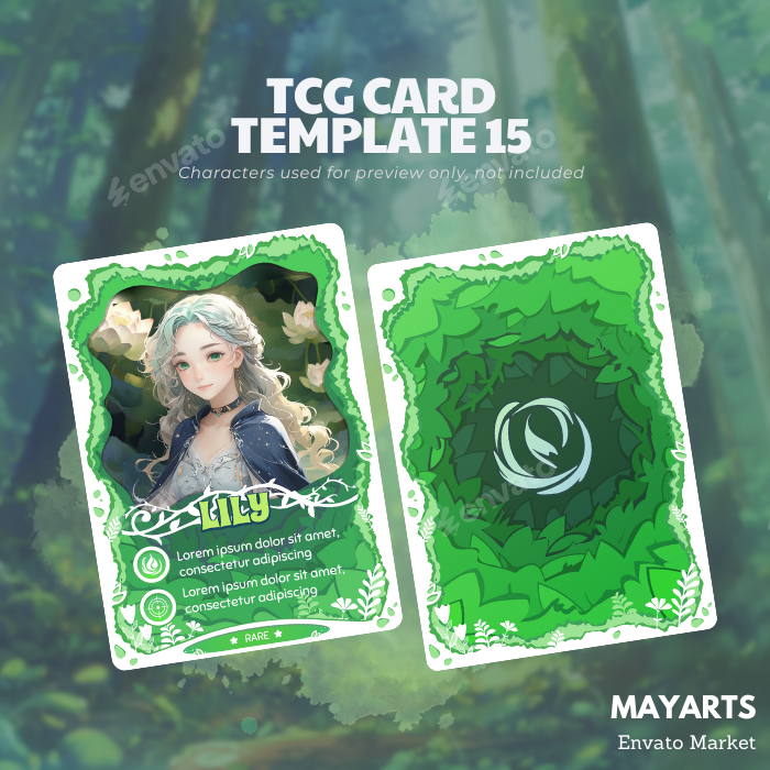 TCG Card Template 15 | Natural Theme, Game Assets | GraphicRiver