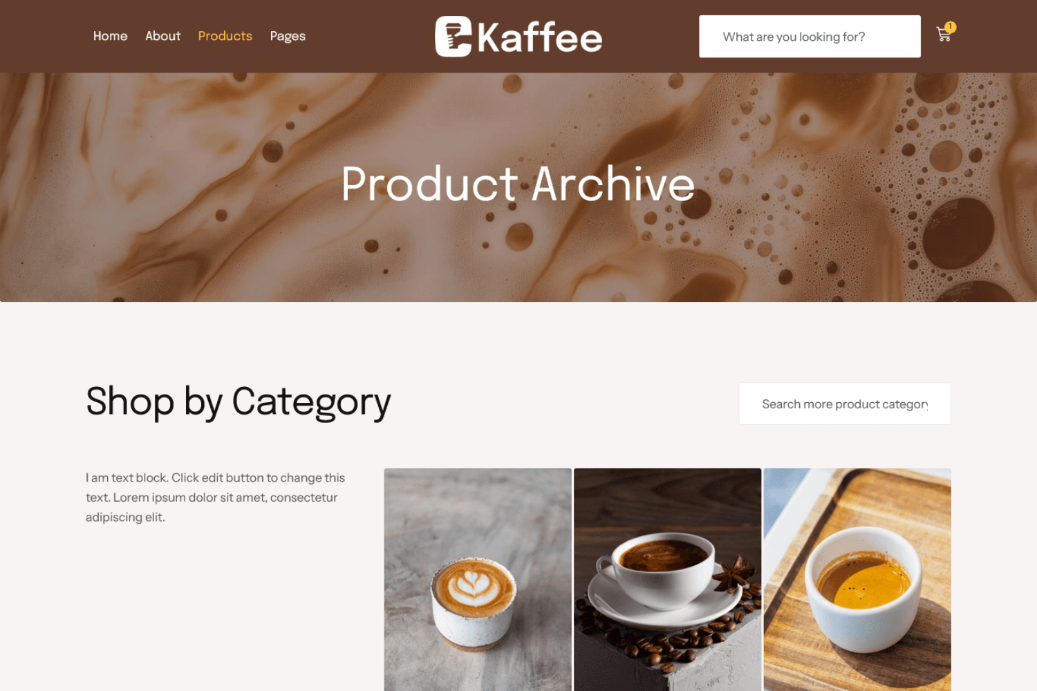 Kaffee - Coffee Store Ecommerce Elementor Pro Template Kit by aStylers