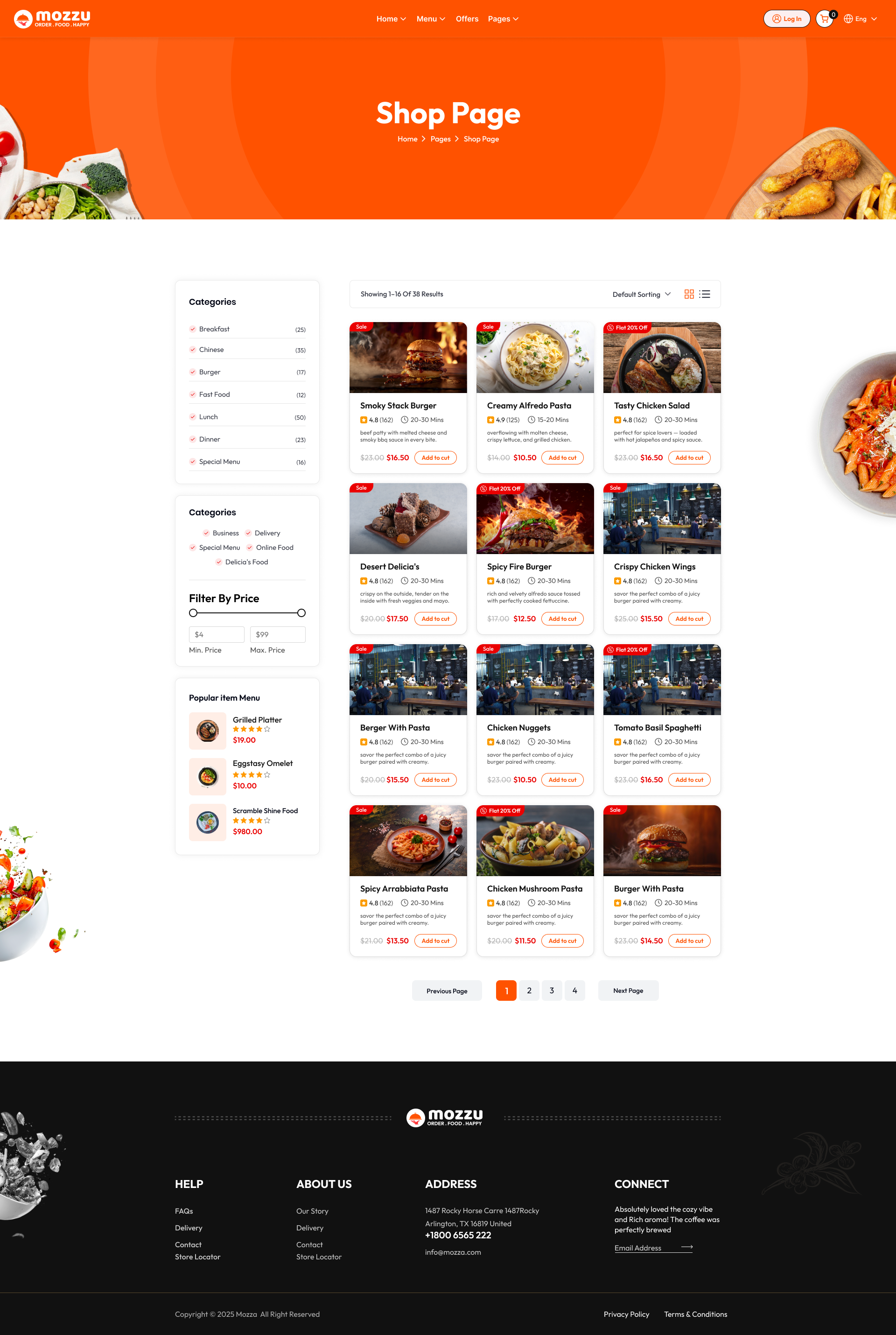 Mozzu – Online Food Ordering & Restaurant Figma Template by ThemeDox