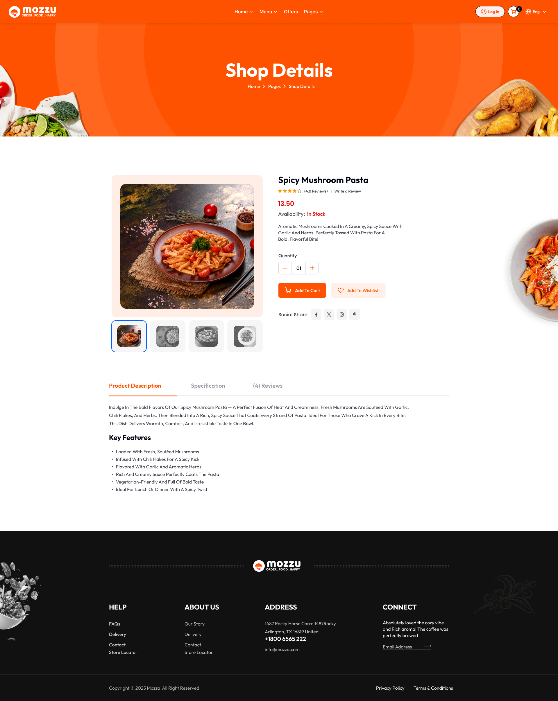 Mozzu – Online Food Ordering & Restaurant Figma Template by ThemeDox