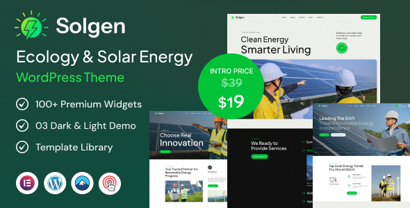 Solgen – Ecology & Solar Energy WordPress Theme by ThemeOri | ThemeForest