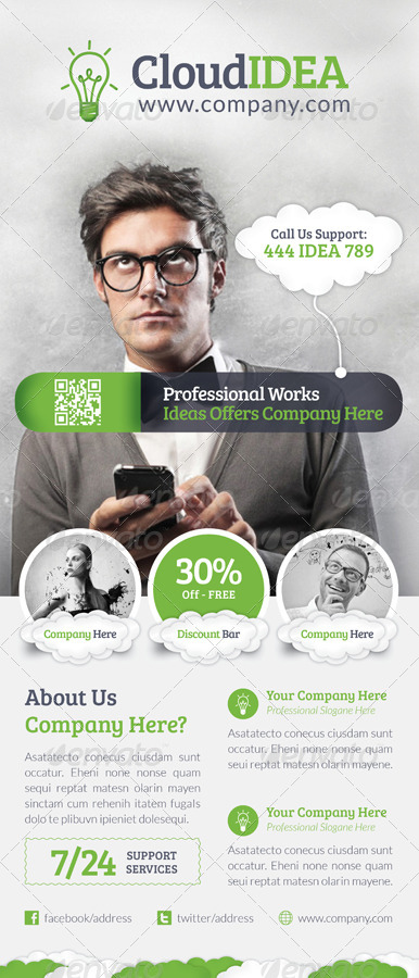 Cloud Idea Billboard & Roll-Up Template, Print Templates | GraphicRiver
