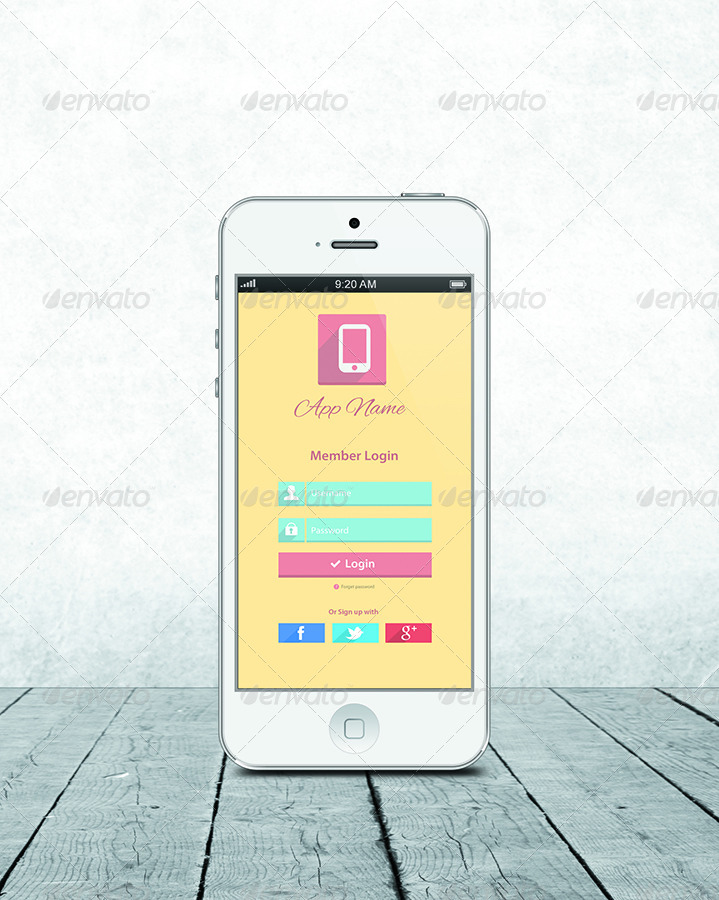 Flat iPhone App Login, Web Elements | GraphicRiver