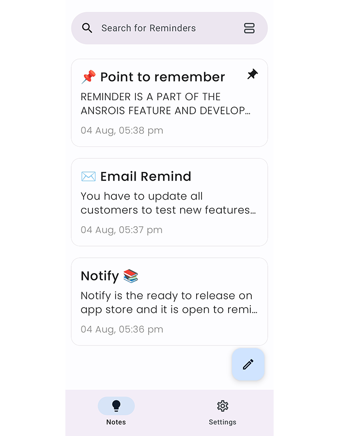 Notofy – Smart Notify & Reminder Android App for Daily Tasks by AppsWaala
