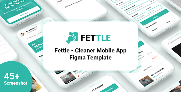 Fettle - Cleaner Mobile App Figma Template by MRK_TECH2 | ThemeForest