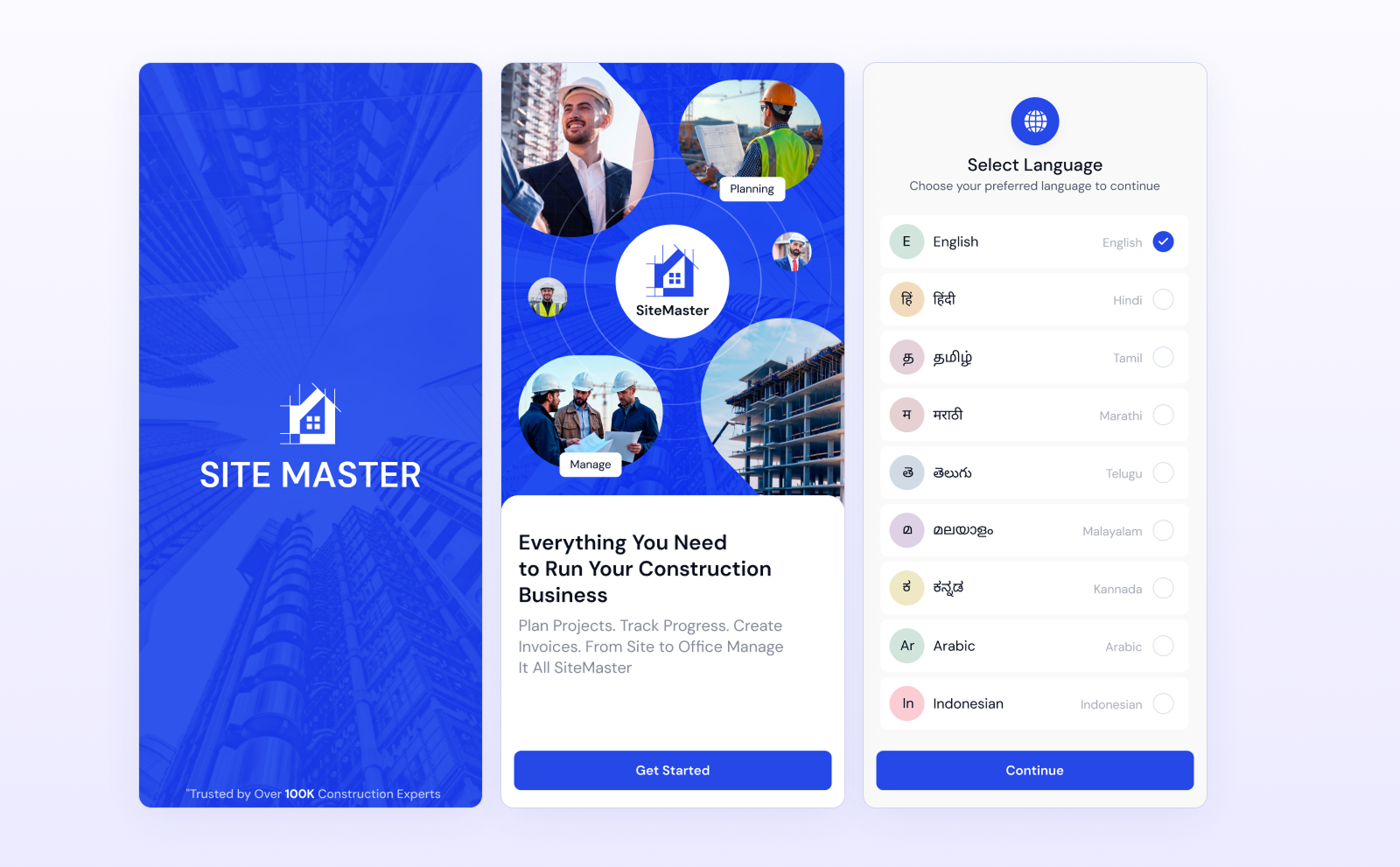 SiteMaster - React Native Expo Construction Management App Template by DexignZone