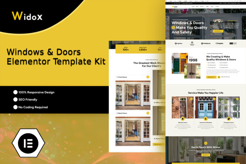 Widox - Windows & Doors Company Elementor Template Kit by AQLOVA | ThemeForest