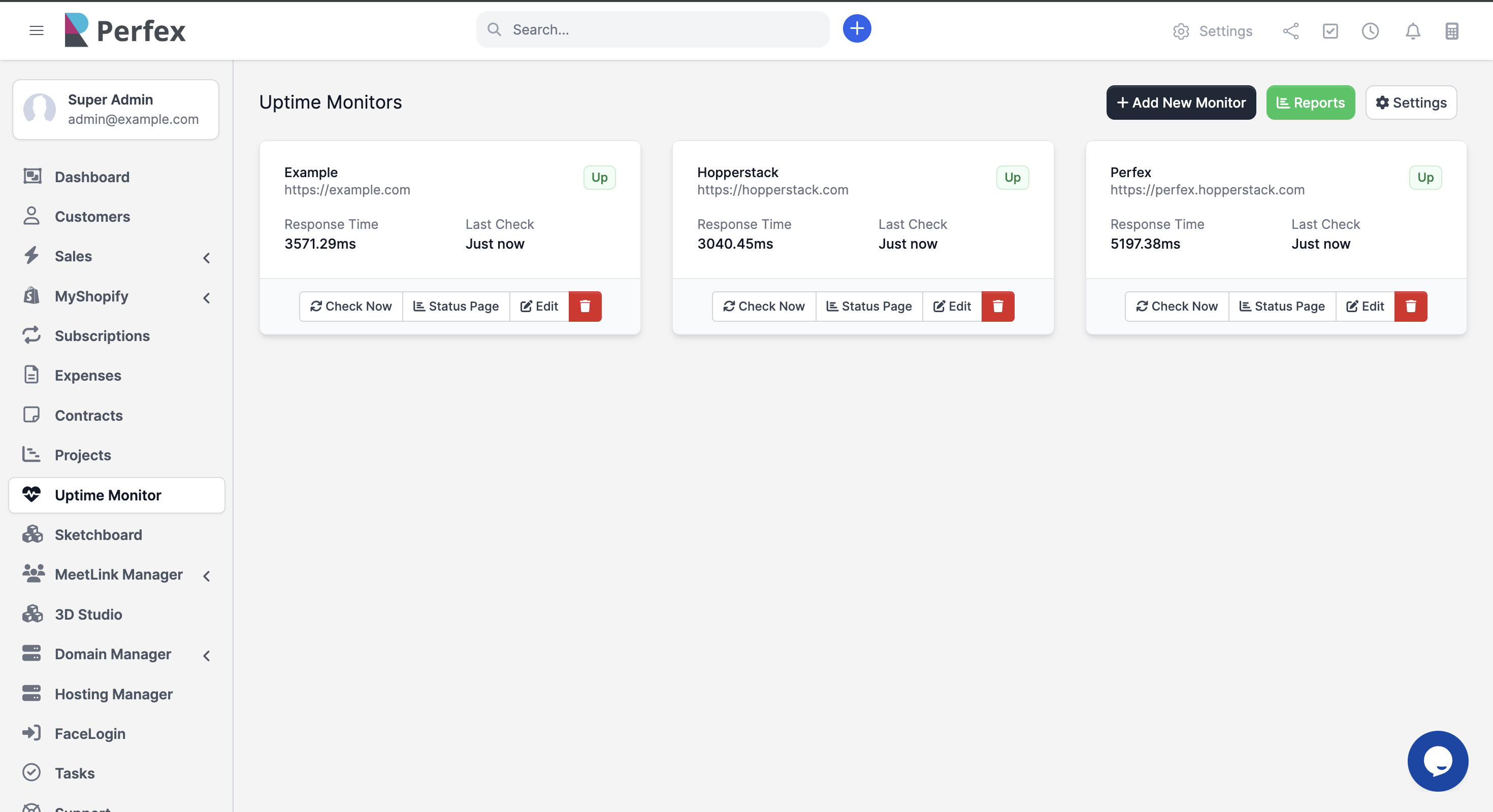 Website Uptime Monitor for Perfex CRM – Real-Time Website Tracking & Status Pages by Hopperstack