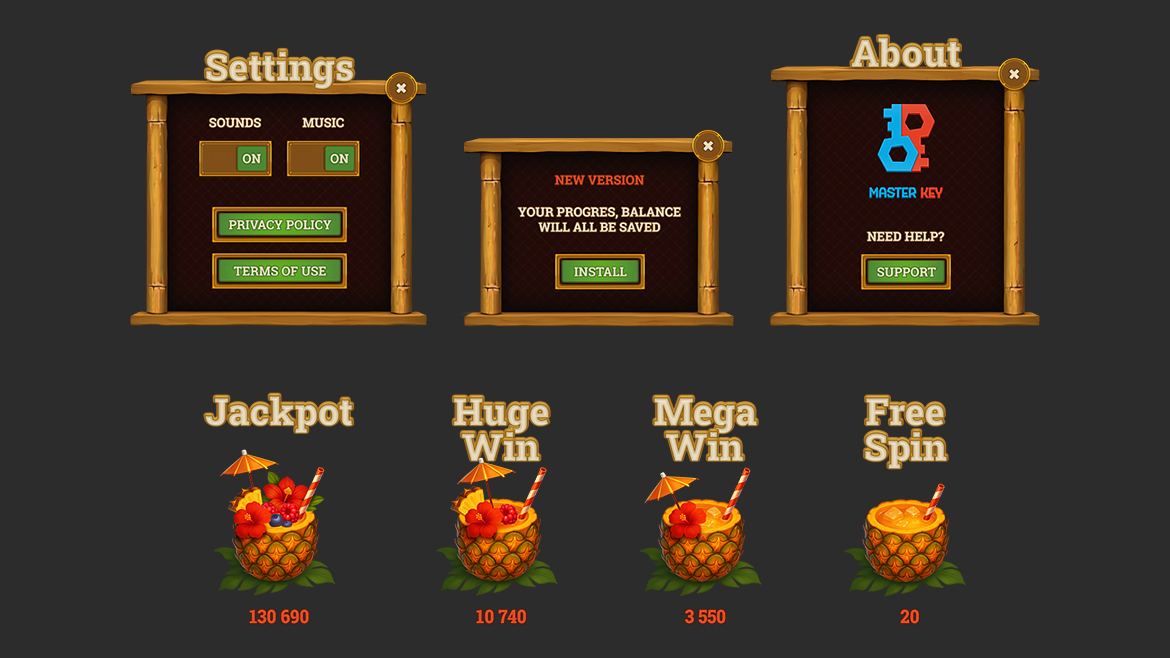 HTML Responsive Casino Game • Tropical Beach Slot by Master_Key ...