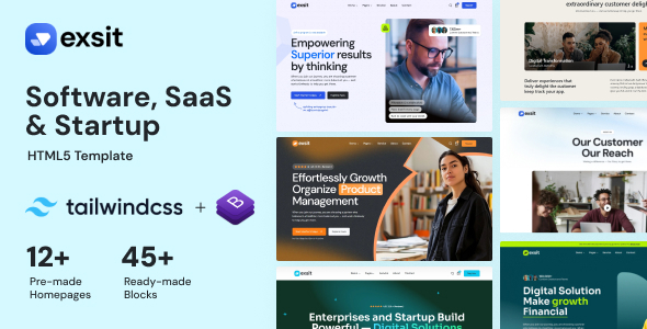 Exsit - Software, SaaS & Startup HTML5 Template by aonecolor | ThemeForest